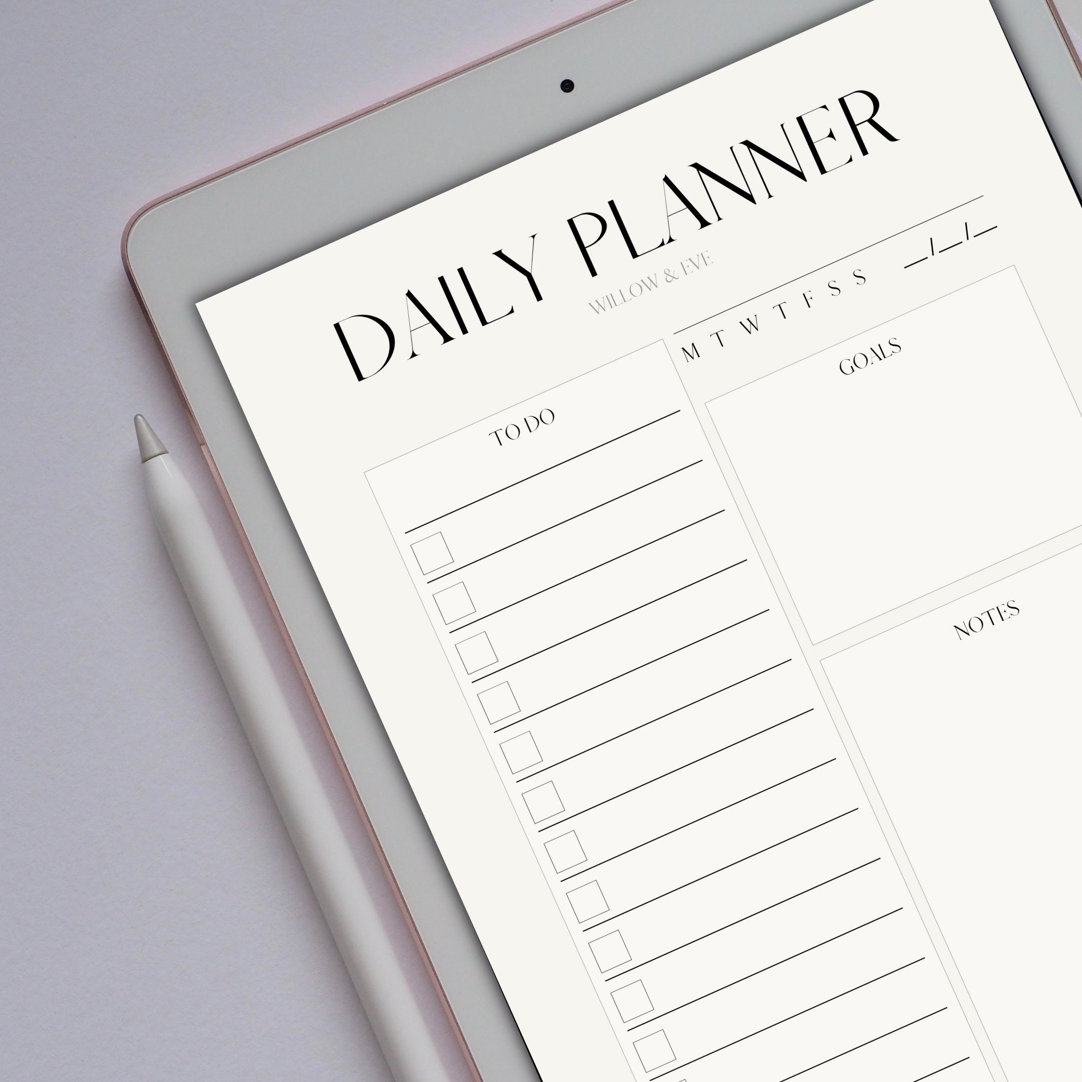 Minimalist Daily Planner Printable Template 4 Colours - Etsy