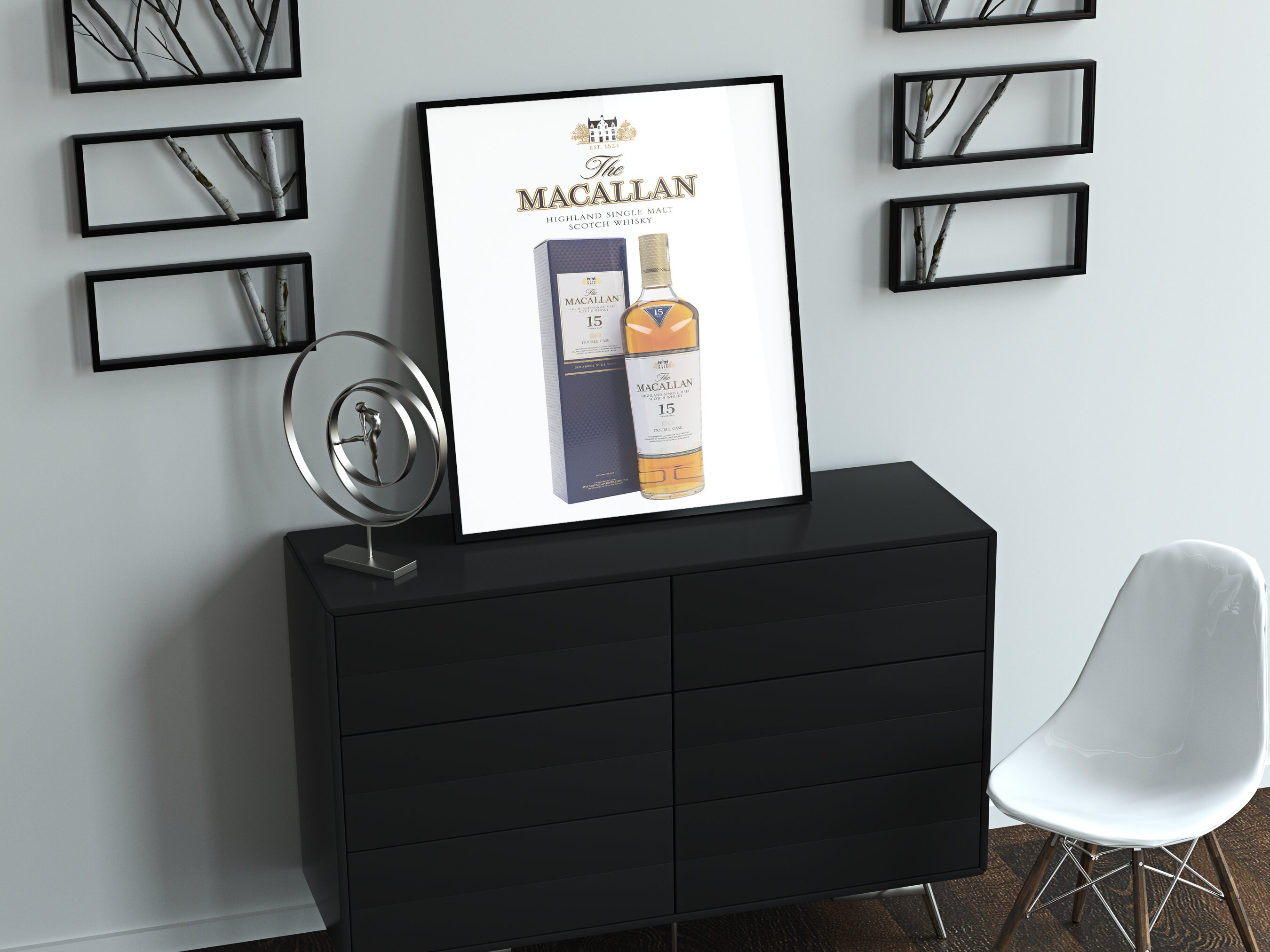 The Macallan 15, Poster, Whisky Art, Gift Ideas for Men, Gift Ideas for ...