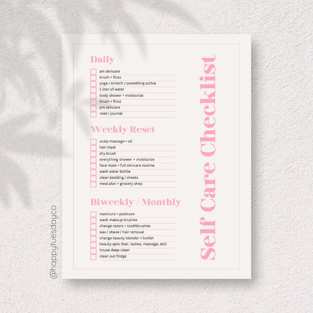 Self Care Schedule, Self Care Checklist, Maintenance Checklist, Beauty ...