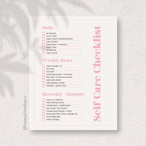 Self Care Schedule, Self Care Checklist, Maintenance Checklist, Beauty ...