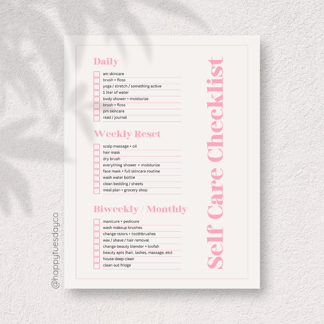 Self Care Schedule, Self Care Checklist, Maintenance Checklist, Beauty ...