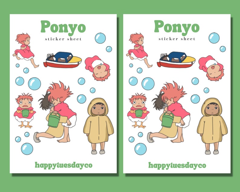 Printable Ponyo Sticker Sheet / Ponyo Castle Sticker Sheet / Digital ...