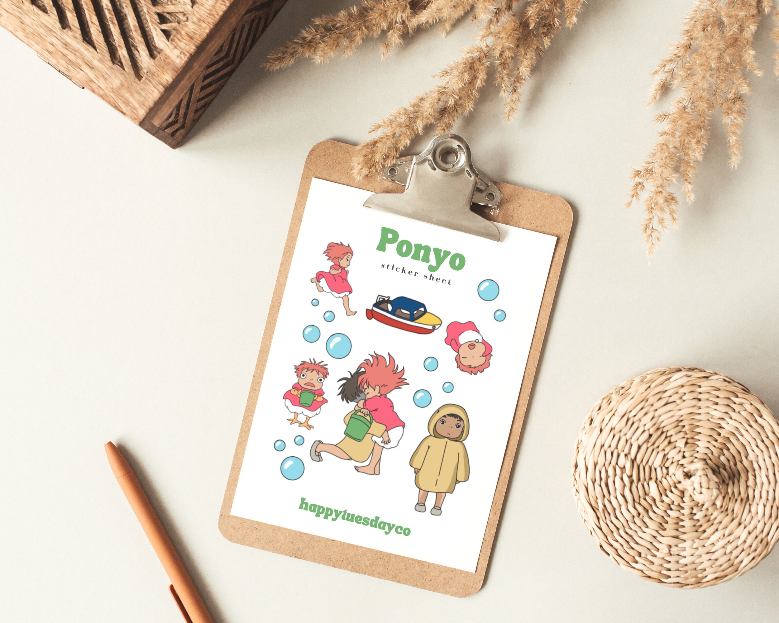 Printable Ponyo Sticker Sheet / Ponyo Castle Sticker Sheet / Digital ...