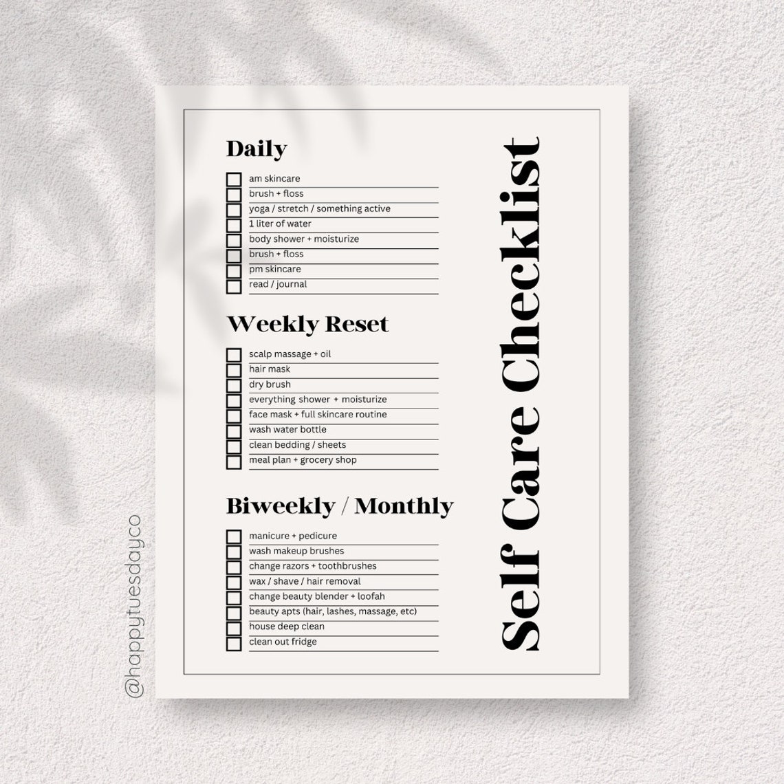 Self Care Schedule, Self Care Checklist, Maintenance Checklist, Beauty ...