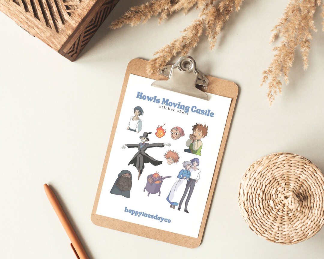 Printable Howl's Moving Castle Sticker Sheet / Howl's Moving Castle ...
