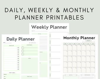 2025 Daily Weekly Monthly Planner Pages Agenda Instant Download PDF ...