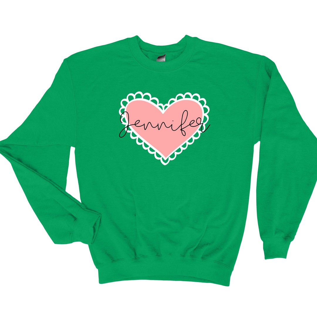 Personalized Heart Sweatshirt Custom Hoodie Valentines Sweatshirt