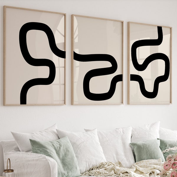 Abstract Modern Art 3 Piece - Etsy