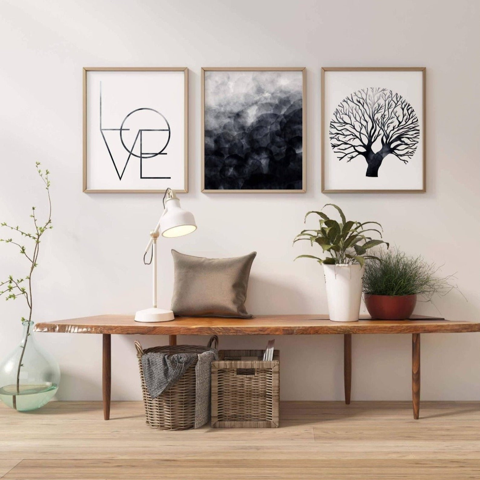 Blue Gallery Wall Prints, Printable Gallery Wall, Set of 4 Prints, Navy ...