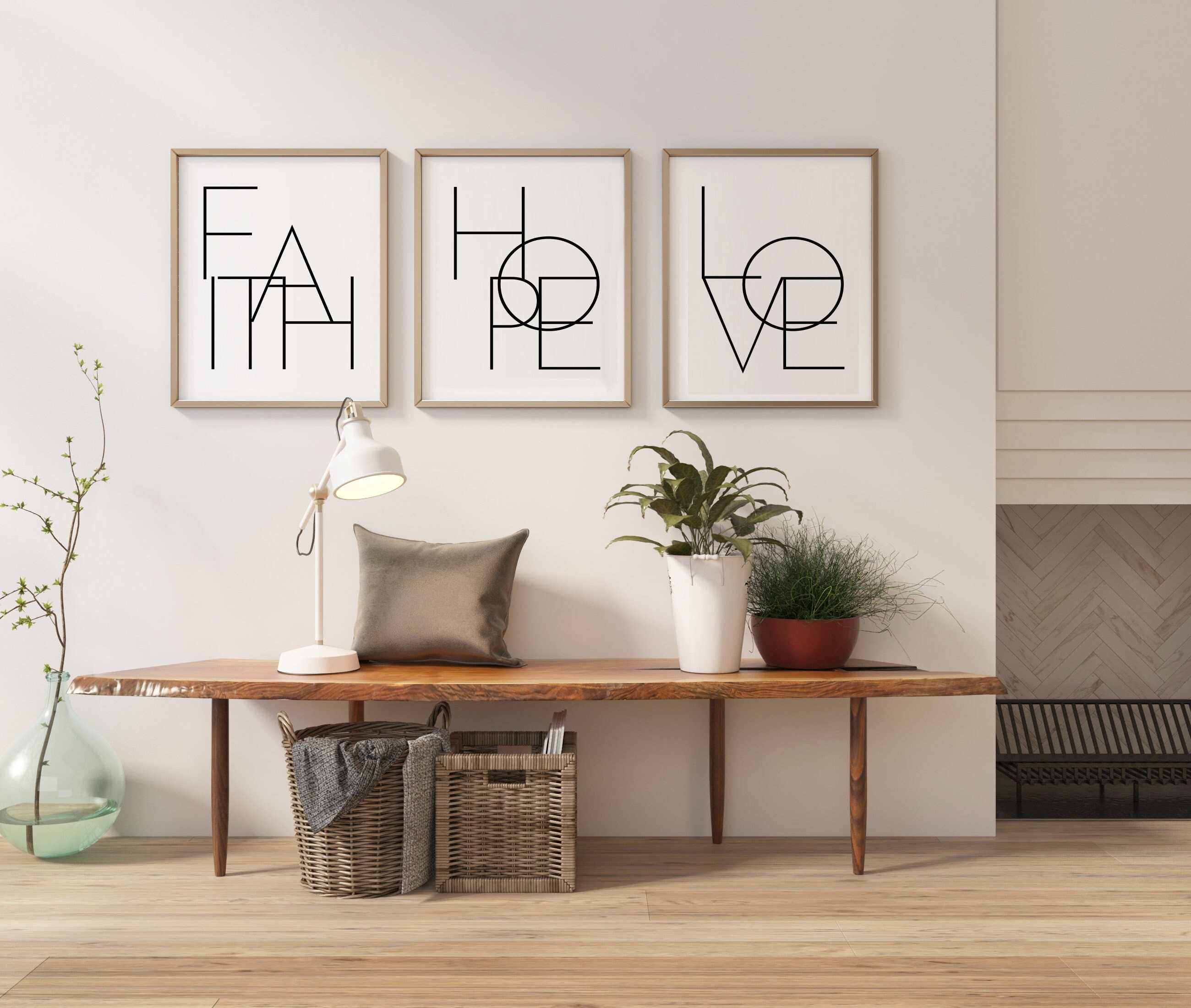 Faith Hope Love Print, Bible Verse Wall Art, Set of 3 Prints, Jeremiah ...