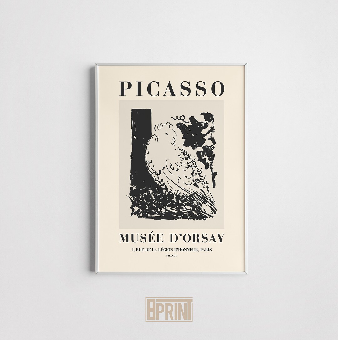 Picasso Bird Print, Pigeon Sketch, Picasso Animal Art Poster, Modern ...
