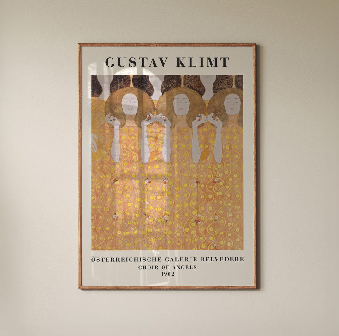 Gustav Klimt Print, Choir of Angel, Gustav Klimt Art Poster, Art ...