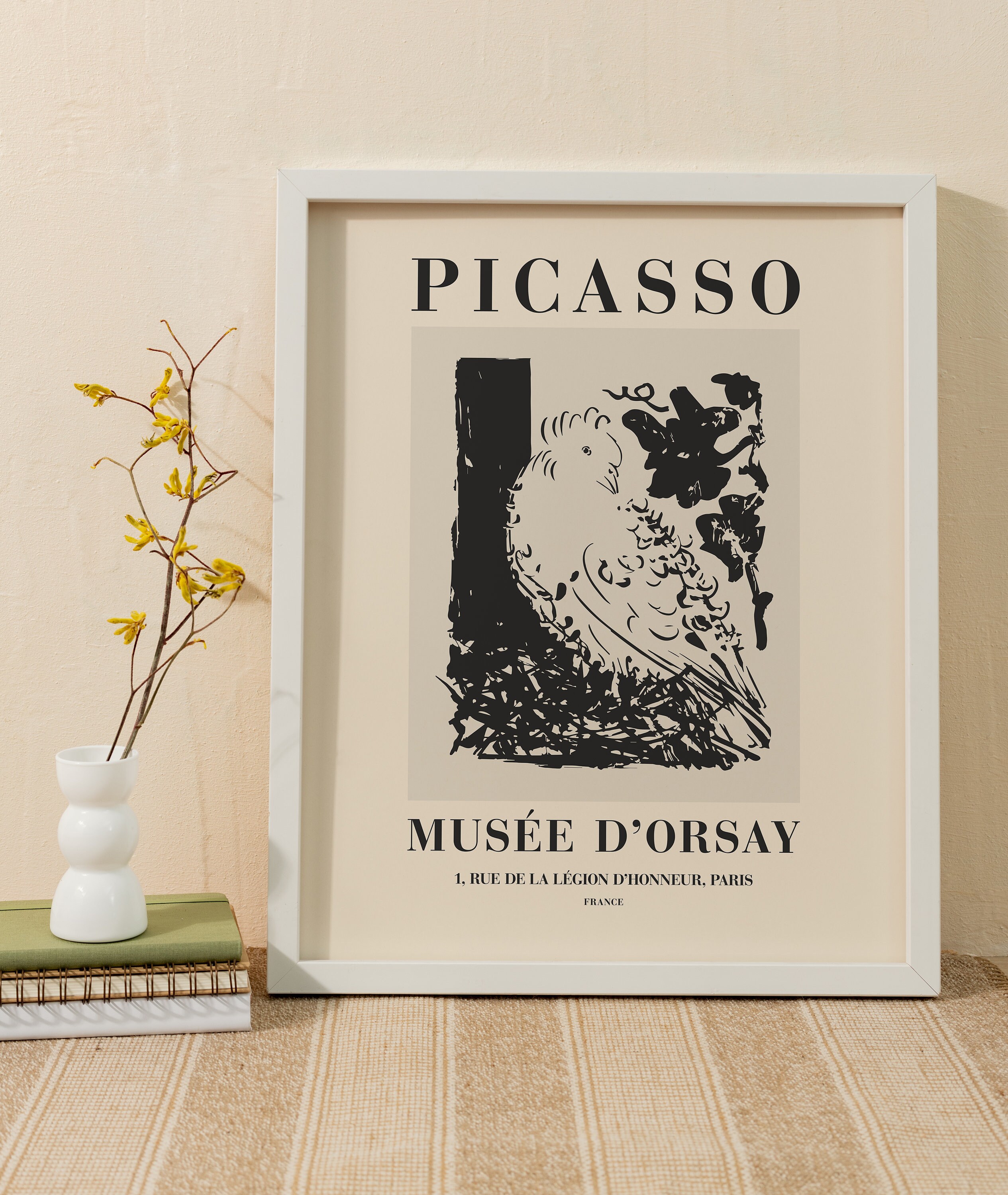 Picasso Bird Print, Pigeon Sketch, Picasso Animal Art Poster, Modern ...