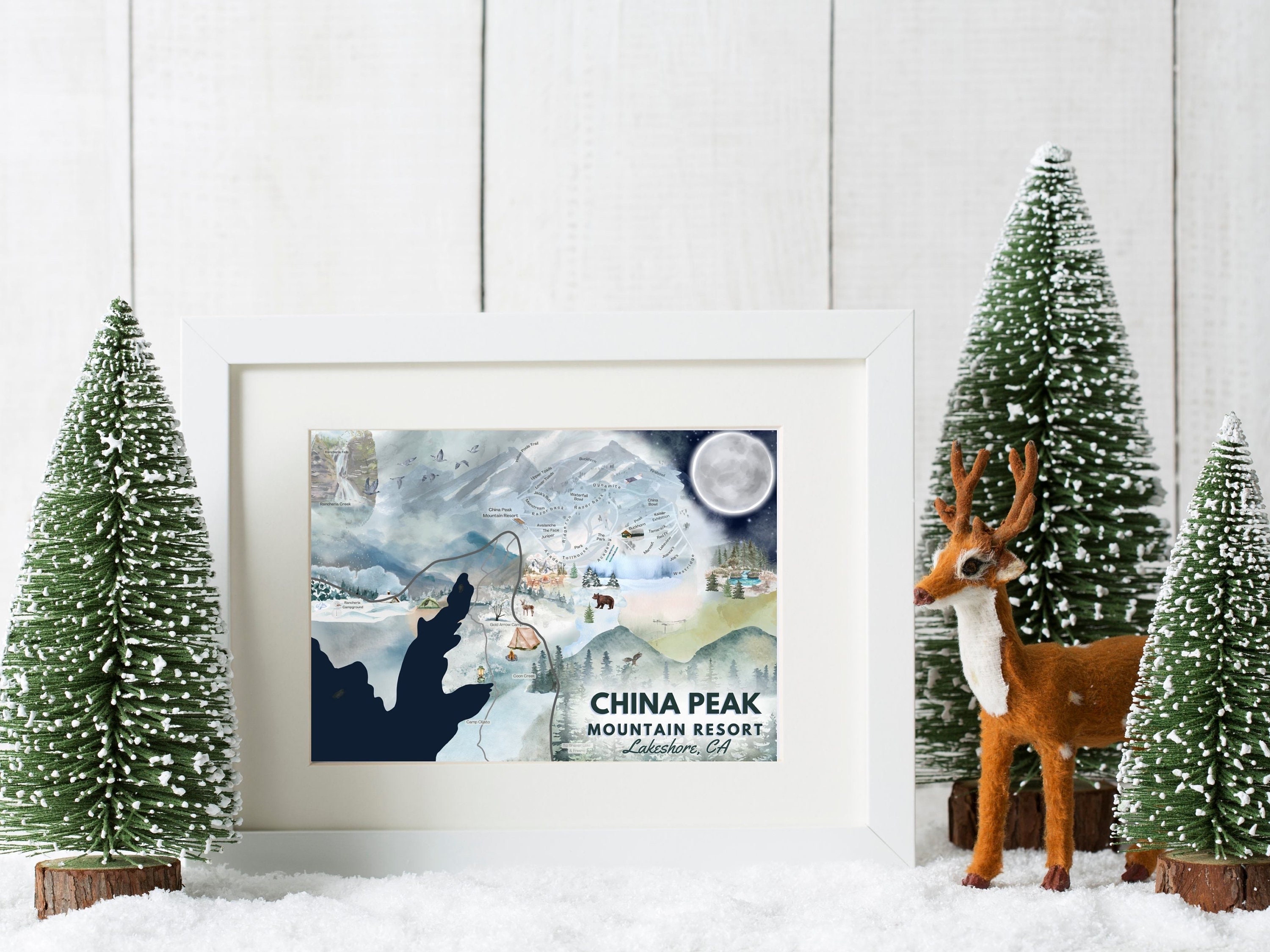 China Peak Mountain Resort Map Poster - Skiing, Snowboarding, and ...