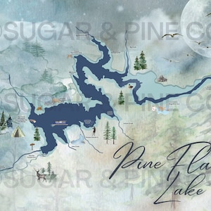 Pine Flat Lake Map Print for Airbnb, Home, or Cabin - Etsy