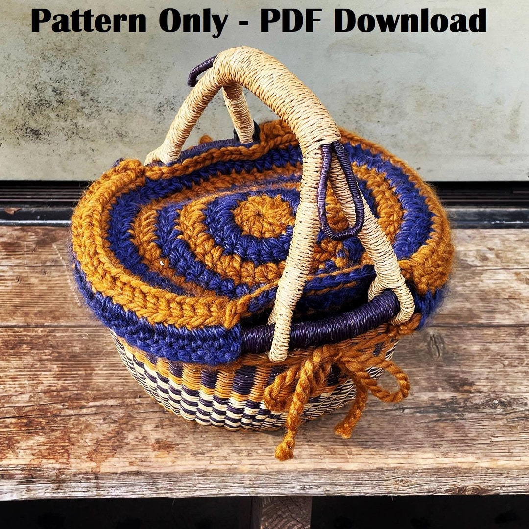 DIGITAL DOWNLOAD - Crochet Basket Cover PATTERN - Size Adjustable - Etsy