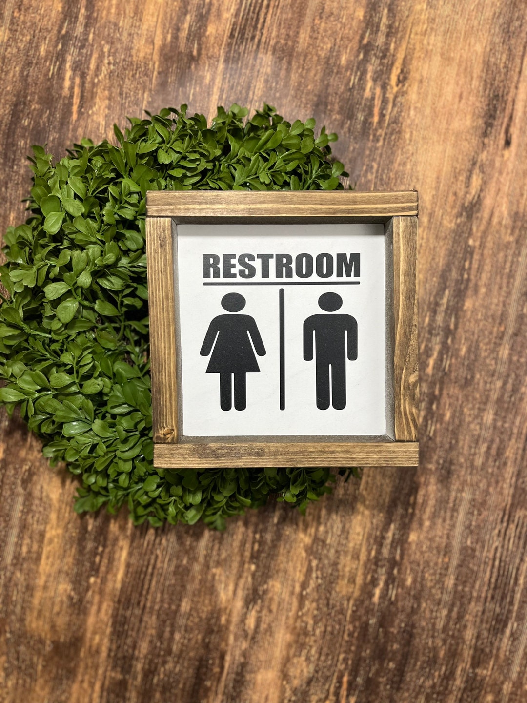 Boy Girl Restroom Wood Sign, Bathroom Sign, Bathroom Wall Decor ...