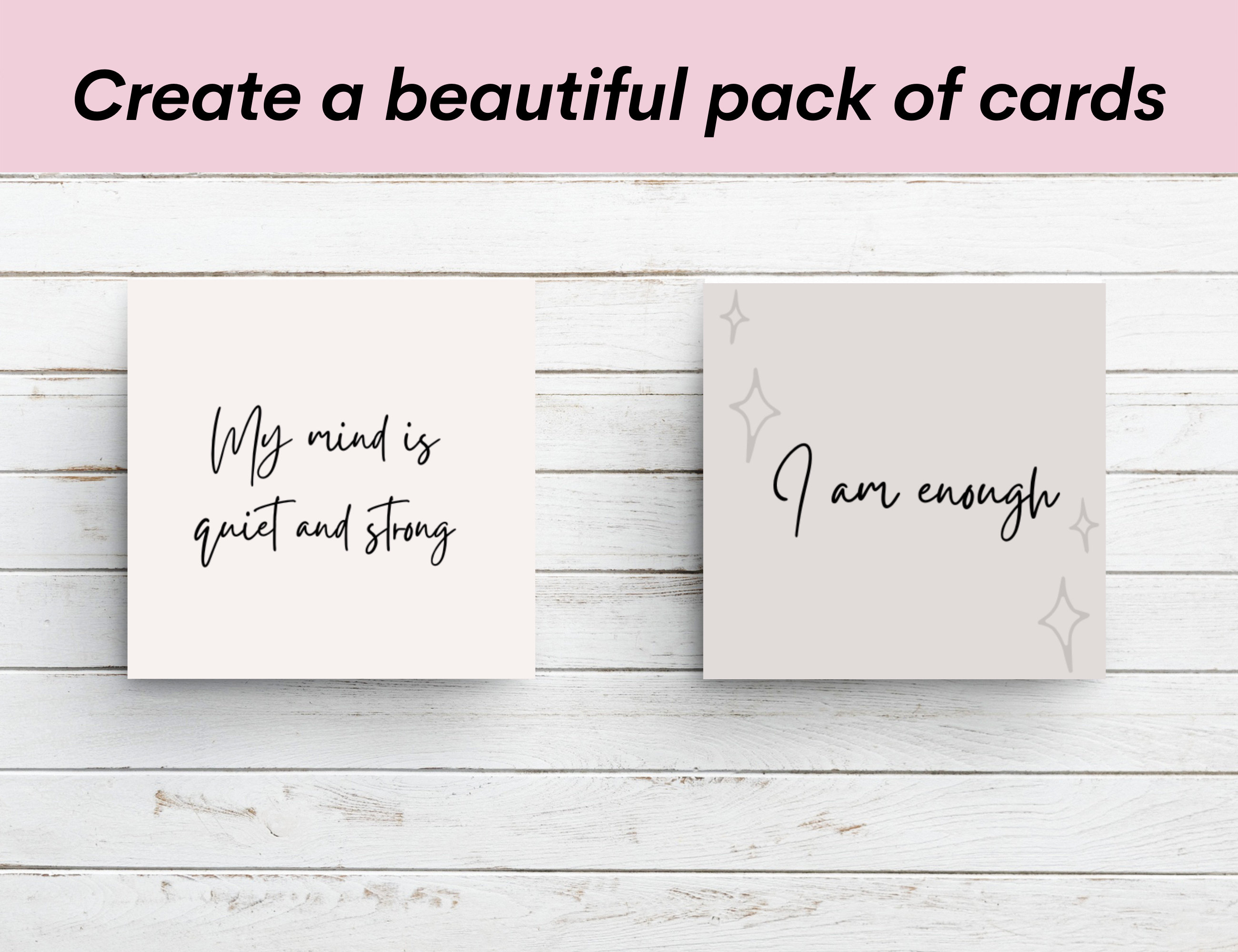 60 Printable Affirmation Cards Affirmation Cards for Women Boho Style ...