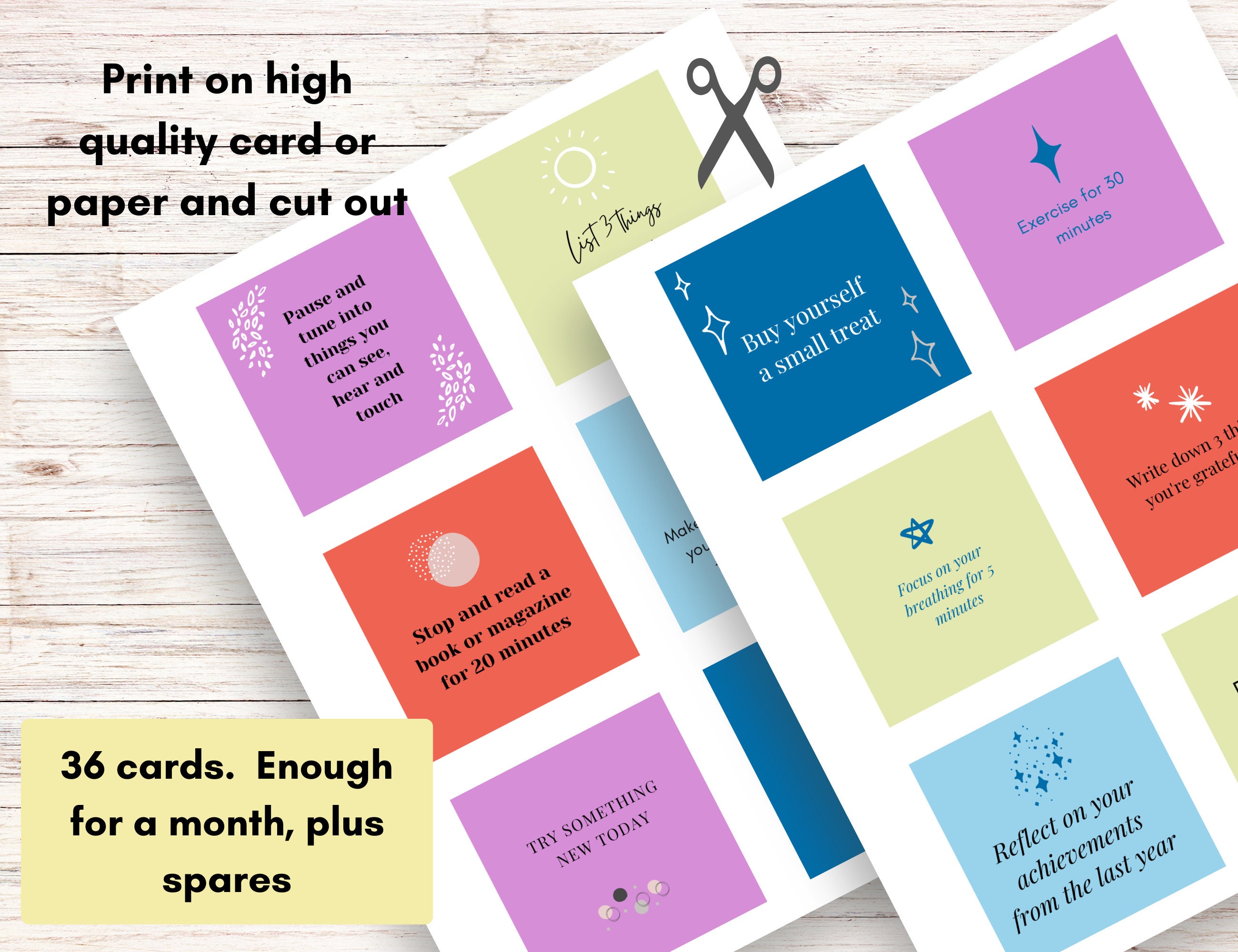 Self Care Challenge Jar Printable Cards Month of Self Care Activities ...