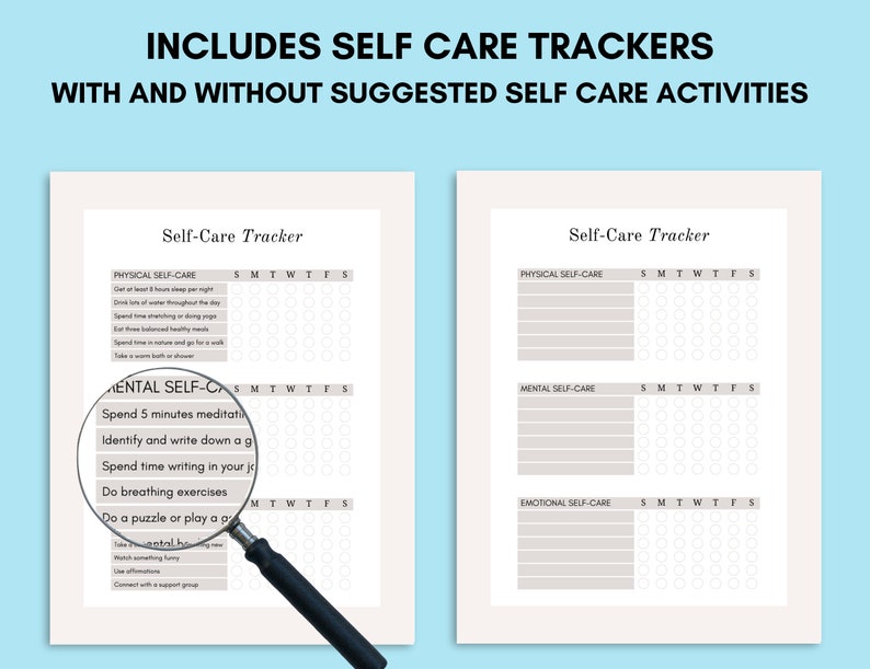 Habit Tracker Printable or for iPad or Tablet Circle Tracker Self Care ...