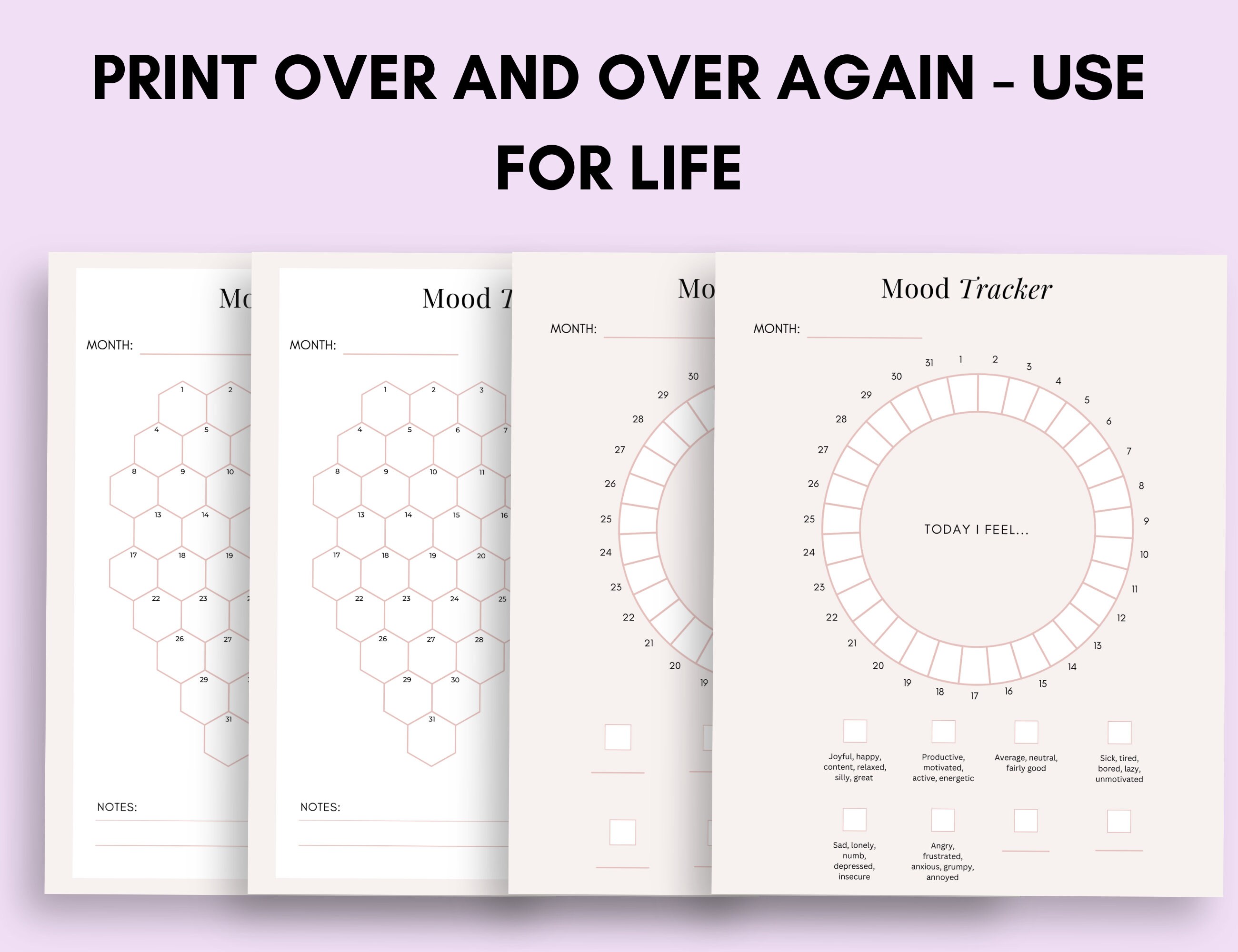 Mood Tracker Printable Instant Download Keep a Mood Journal Print Out ...
