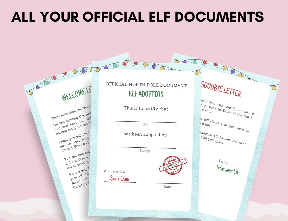 Printable Christmas Elf Bundle Printable Elf Kit Elf Arrival and Return ...