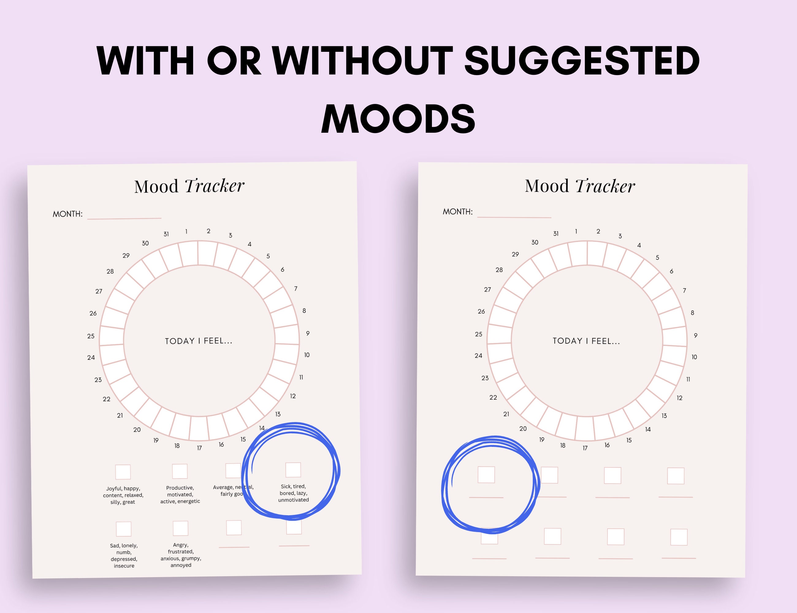 Mood Tracker Printable Instant Download Keep a Mood Journal Print Out ...