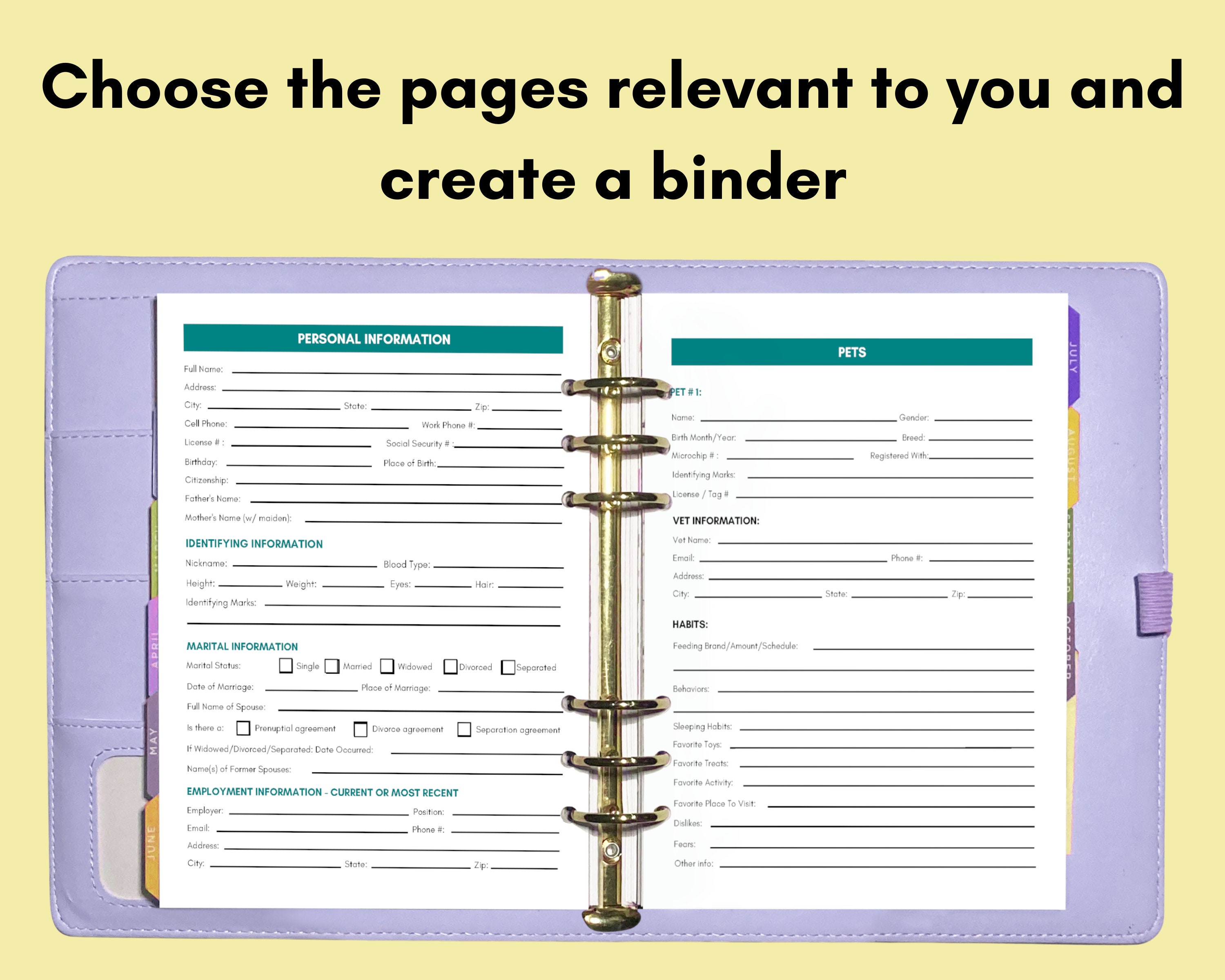 Emergency Binder. Editable in Case of Emergency Binder. Fillable ...