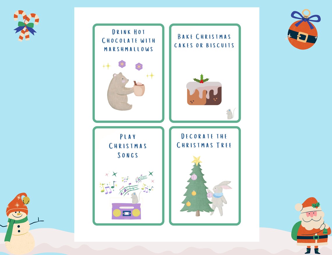 52 Printable Advent Activity Cards. Family Advent Activities. Instant ...