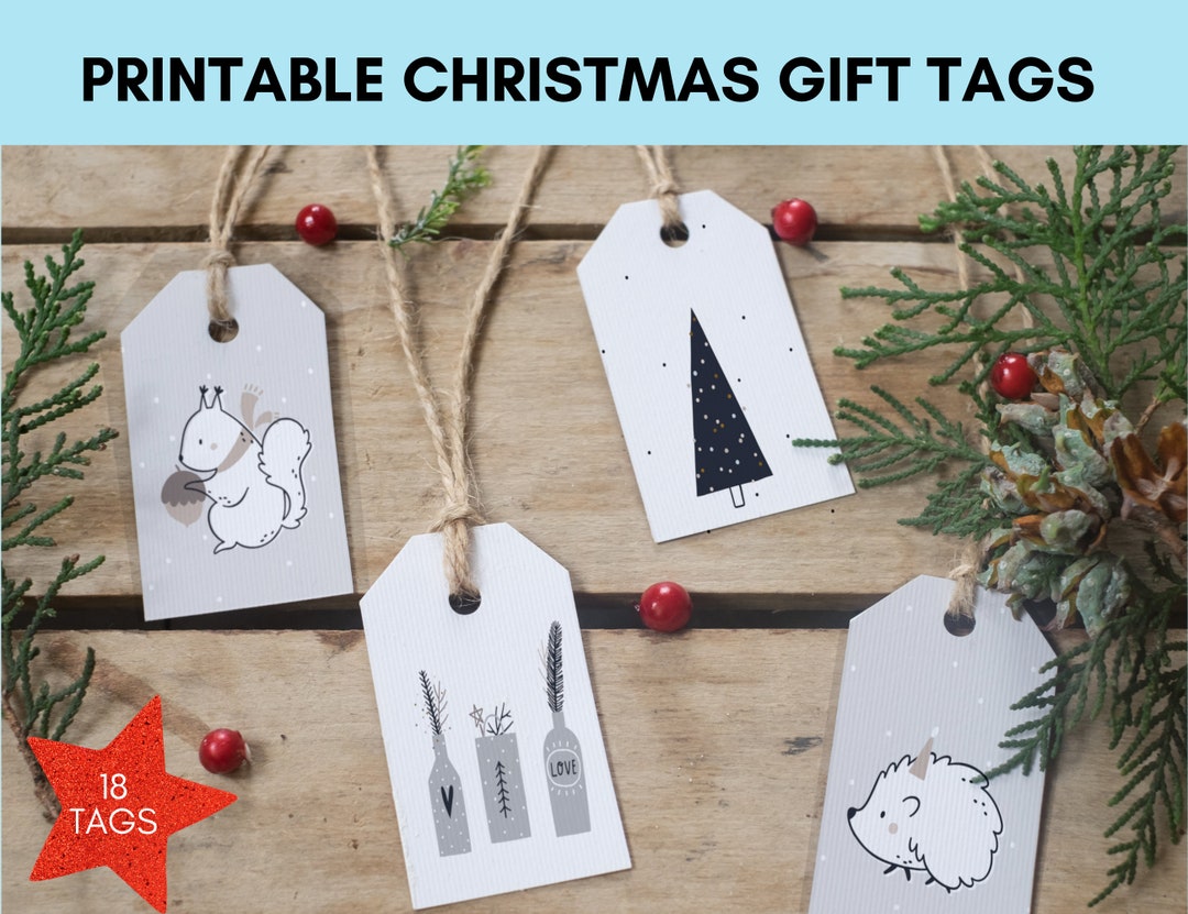 Printable Christmas Gift Tags Print at Home Christmas Gift Tags DIY ...