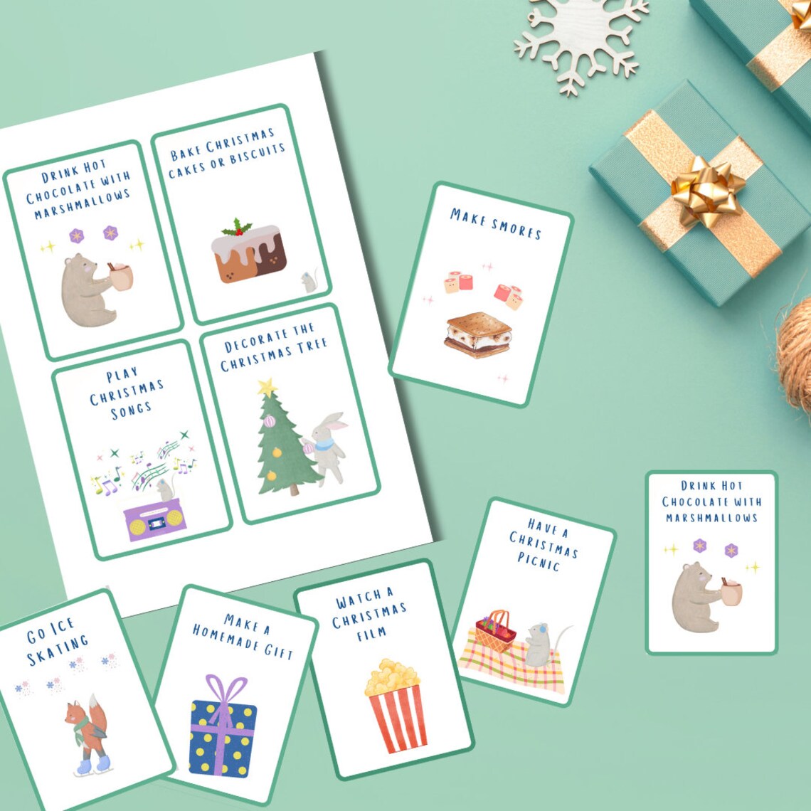 52 Printable Advent Activity Cards. Family Advent Activities. Instant ...