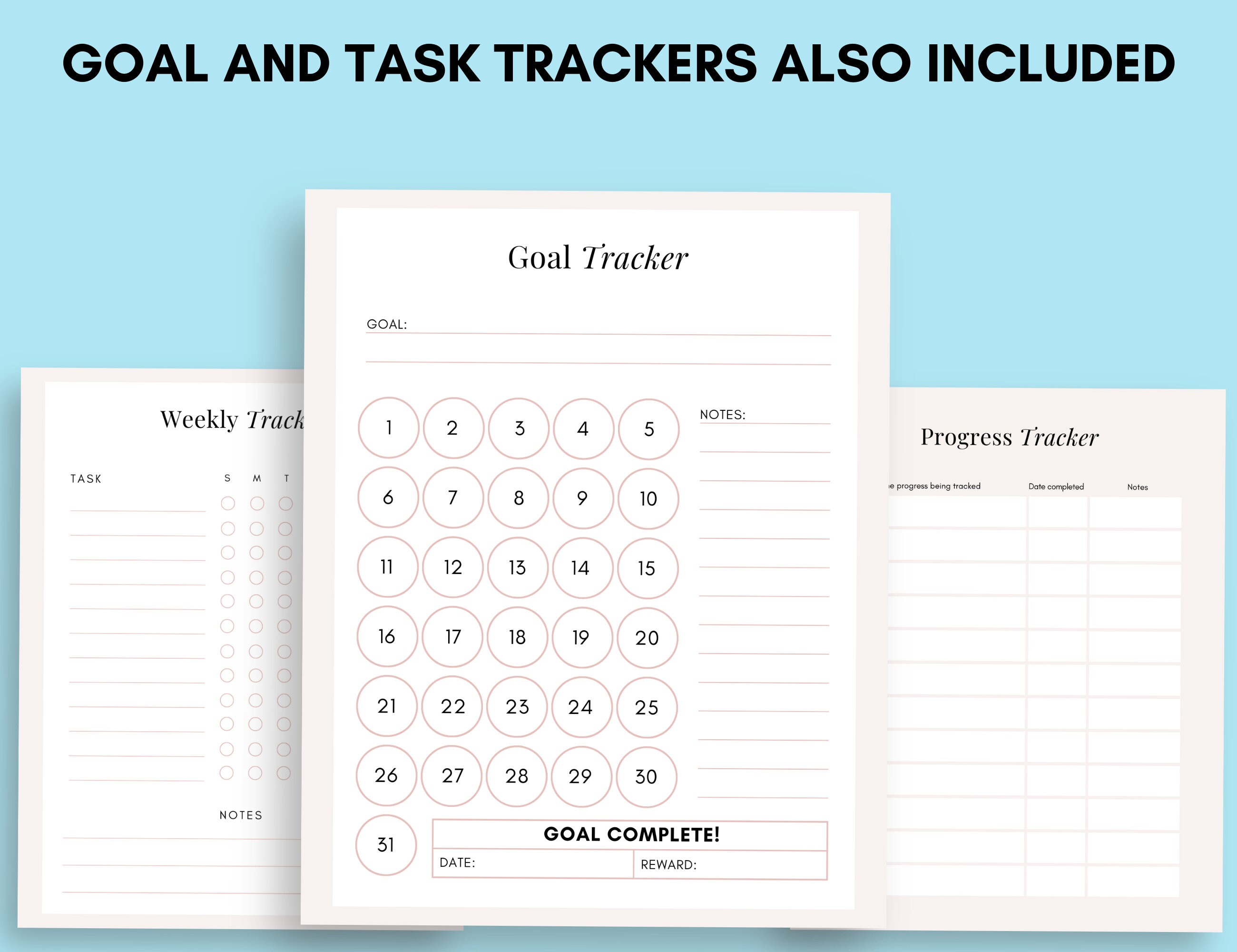 Habit Tracker Printable or for iPad or Tablet Circle Tracker Self Care ...