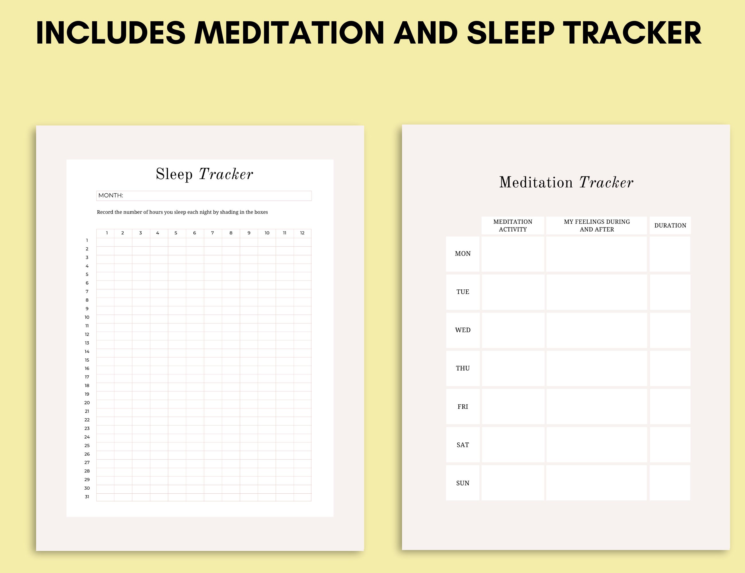 Habit Tracker Printable or for iPad or Tablet Circle Tracker Self Care ...