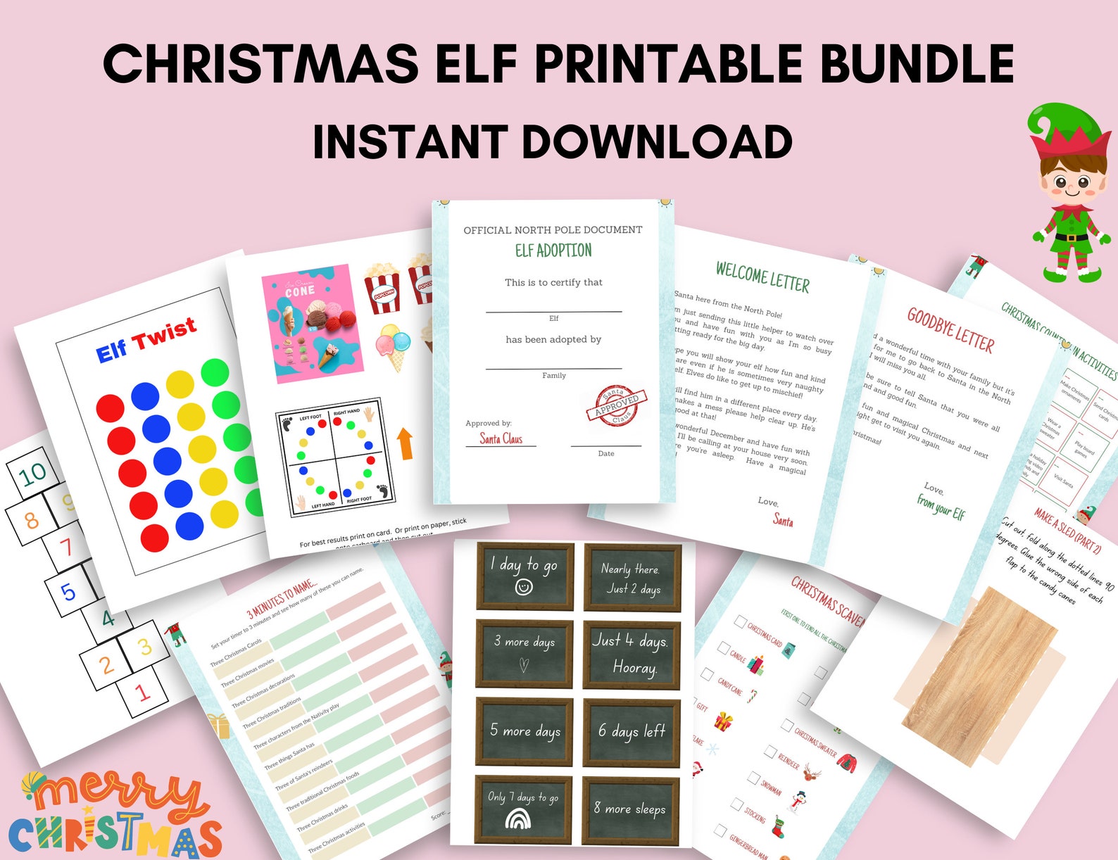 Printable Christmas Elf Bundle Printable Elf Kit Elf Arrival - Etsy UK