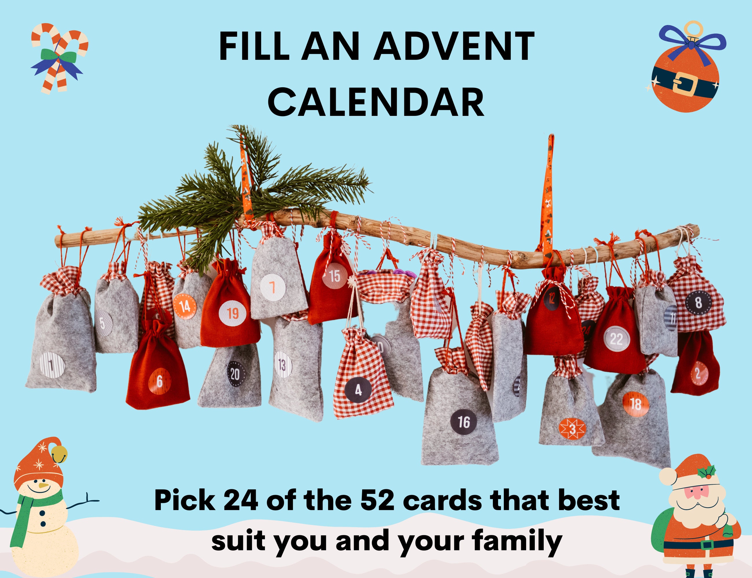 52 Printable Advent Activity Cards. Family Advent Activities. Instant ...