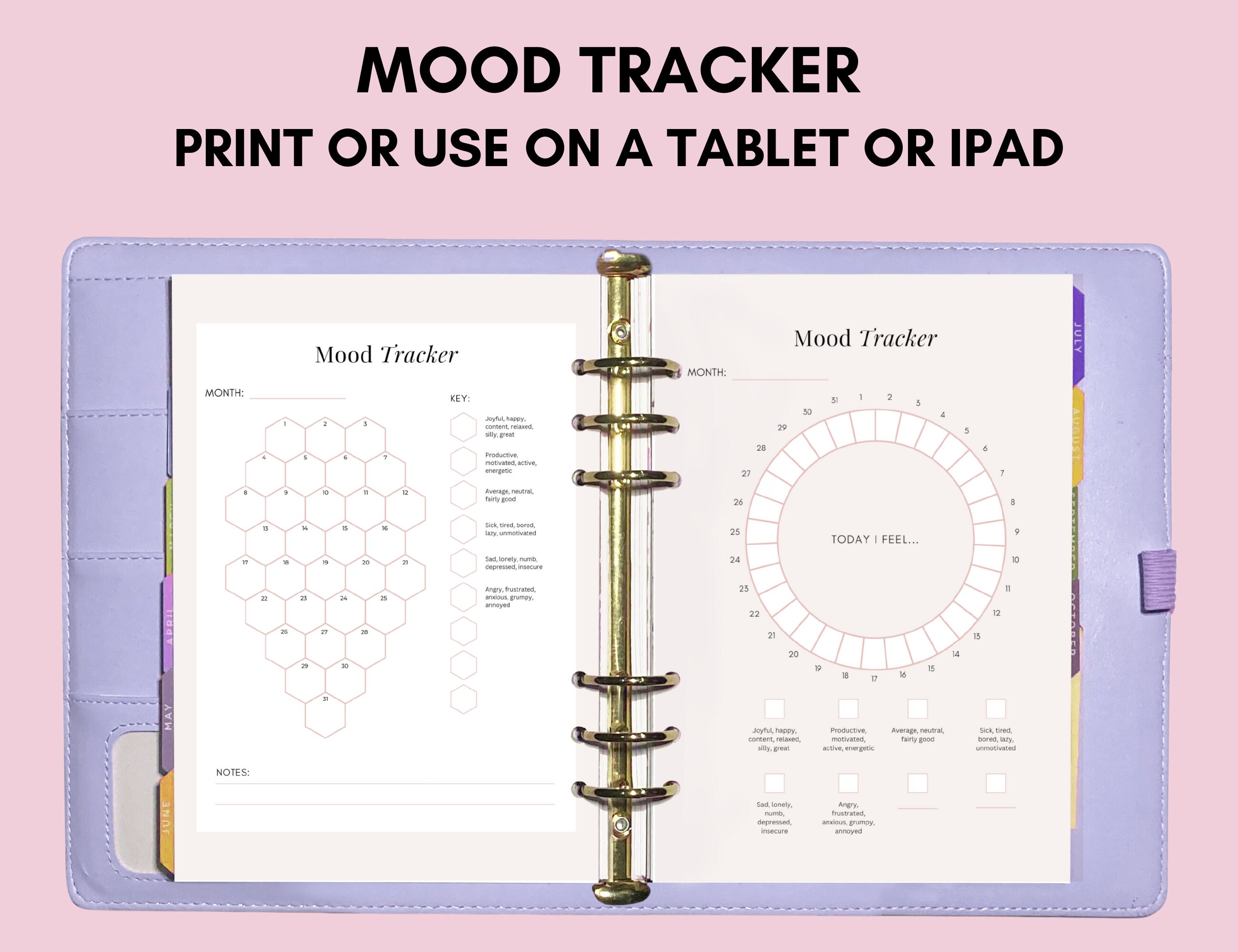 Mood Tracker Printable Instant Download Keep a Mood Journal Print Out ...