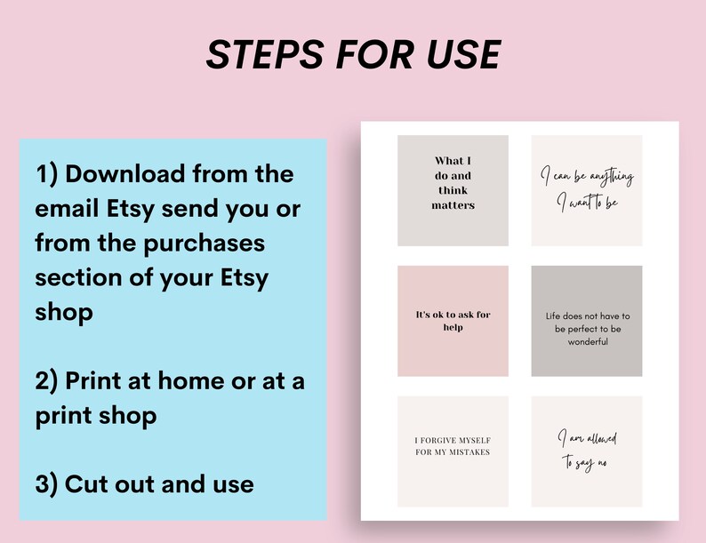 60 Printable Affirmation Cards Affirmation Cards for Women Boho Style ...