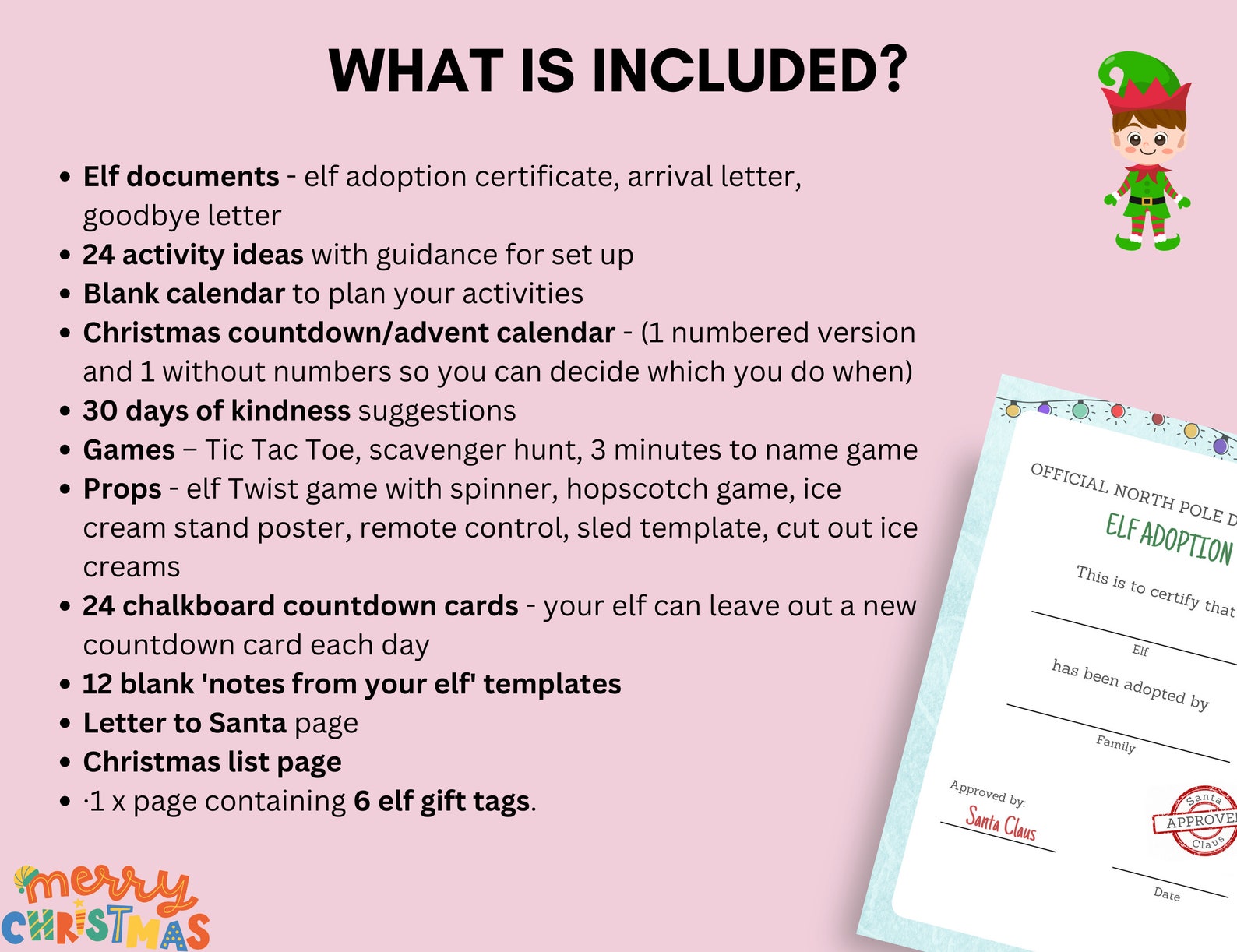 Printable Christmas Elf Bundle Printable Elf Kit Elf Arrival and Return ...