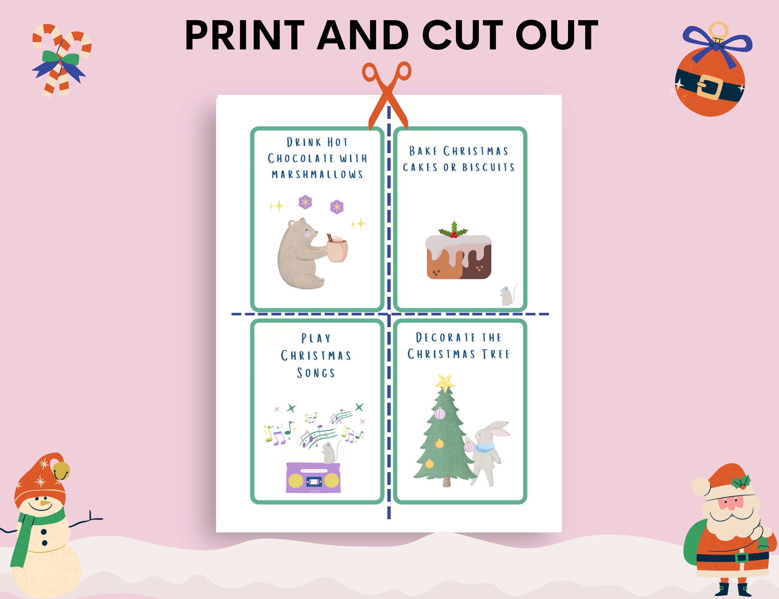 52 Printable Advent Activity Cards. Family Advent Activities. Instant ...