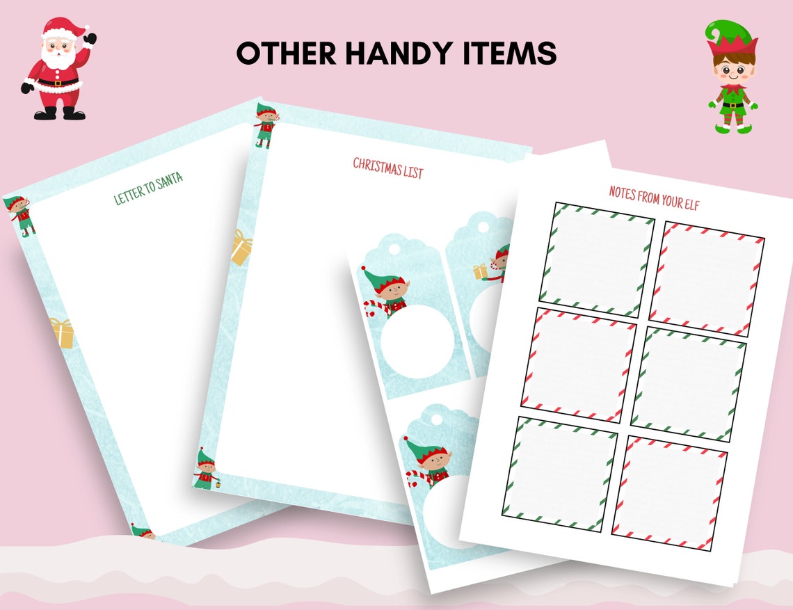 Printable Christmas Elf Bundle Printable Elf Kit Elf Arrival and Return ...