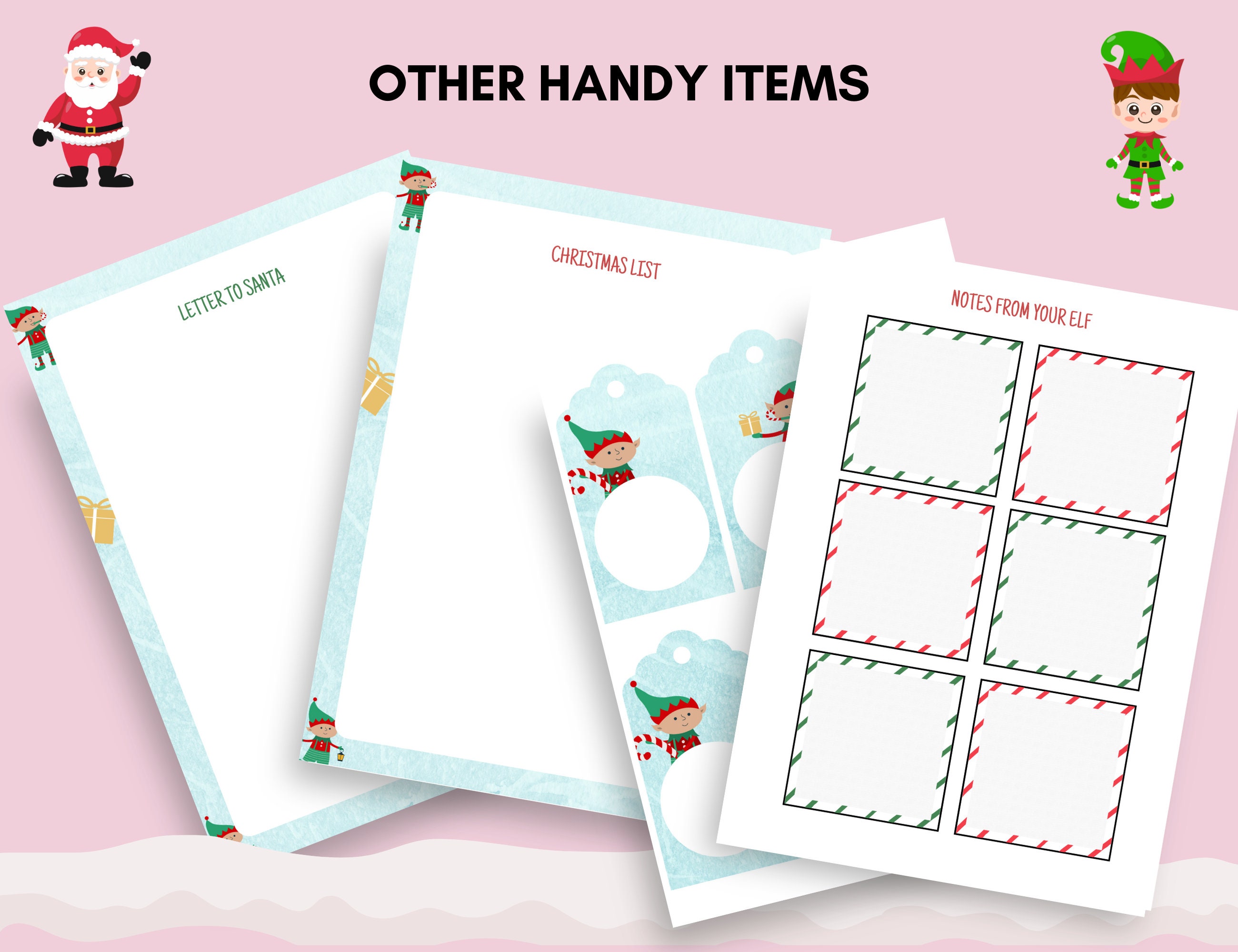 Printable Christmas Elf Bundle Printable Elf Kit Elf Arrival and Return ...