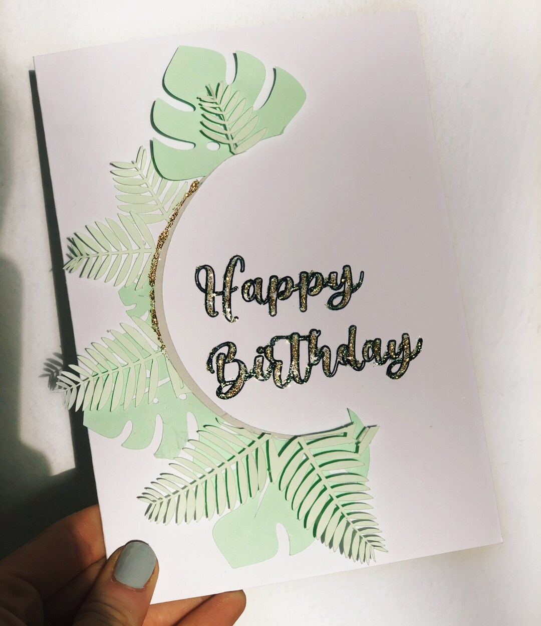 Tropical Leaf Birthday Card - Etsy