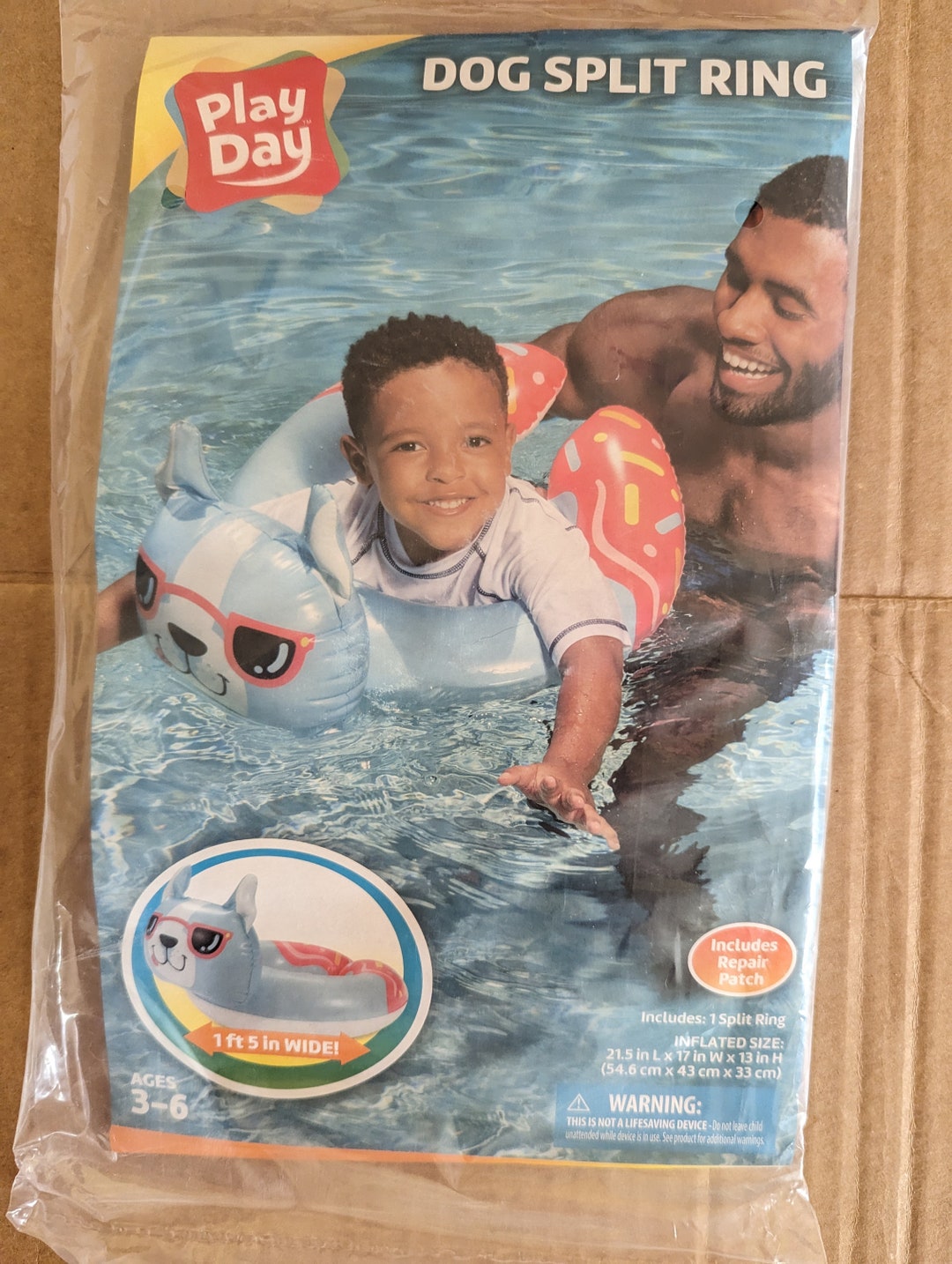 Bluescape Blue Donut Dog Split Inflatable Swim Ring Pool Float - Etsy