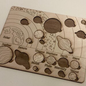 Educational Solar System Puzzle - Etsy