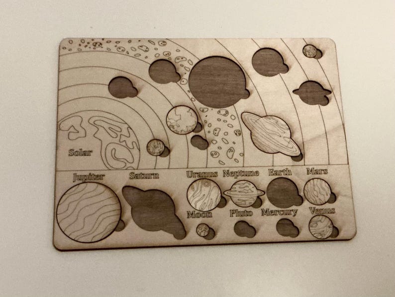Educational Solar System Puzzle - Etsy