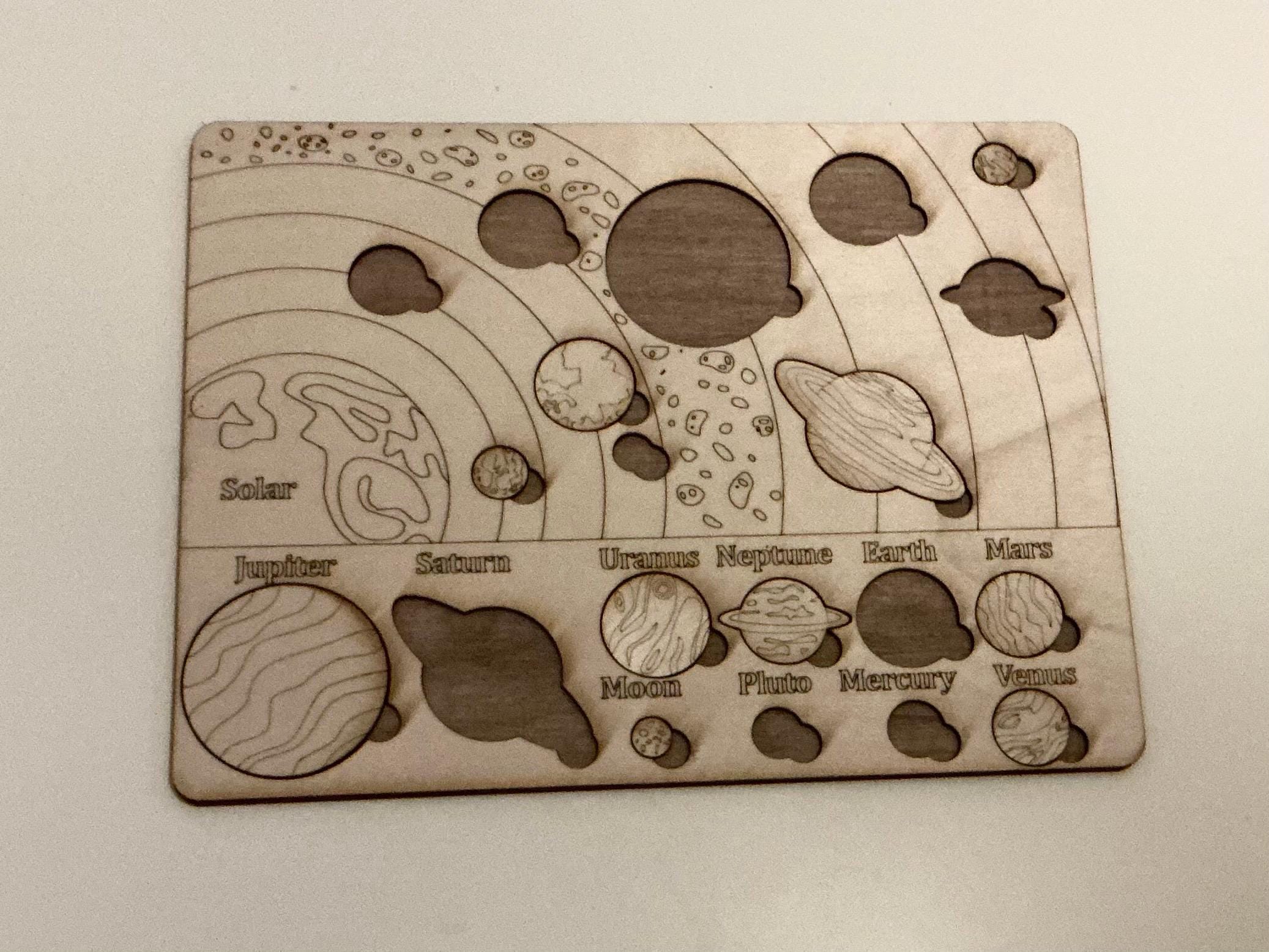 Educational Solar System Puzzle - Etsy
