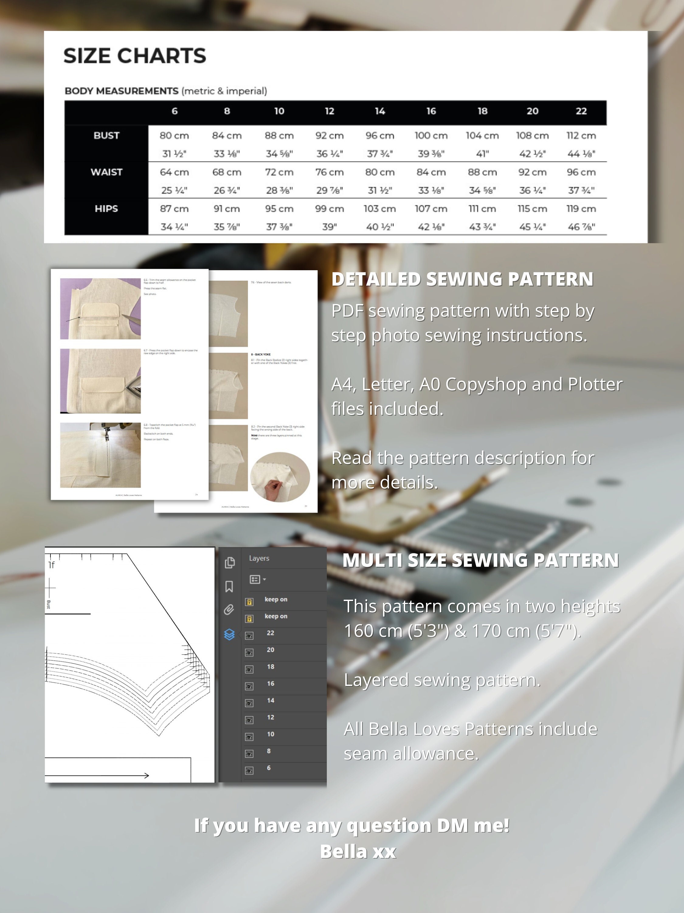 APOLLO JUMPER - Pdf Sewing Pattern - Sizes 6 -22 UK Multi Size Pattern ...