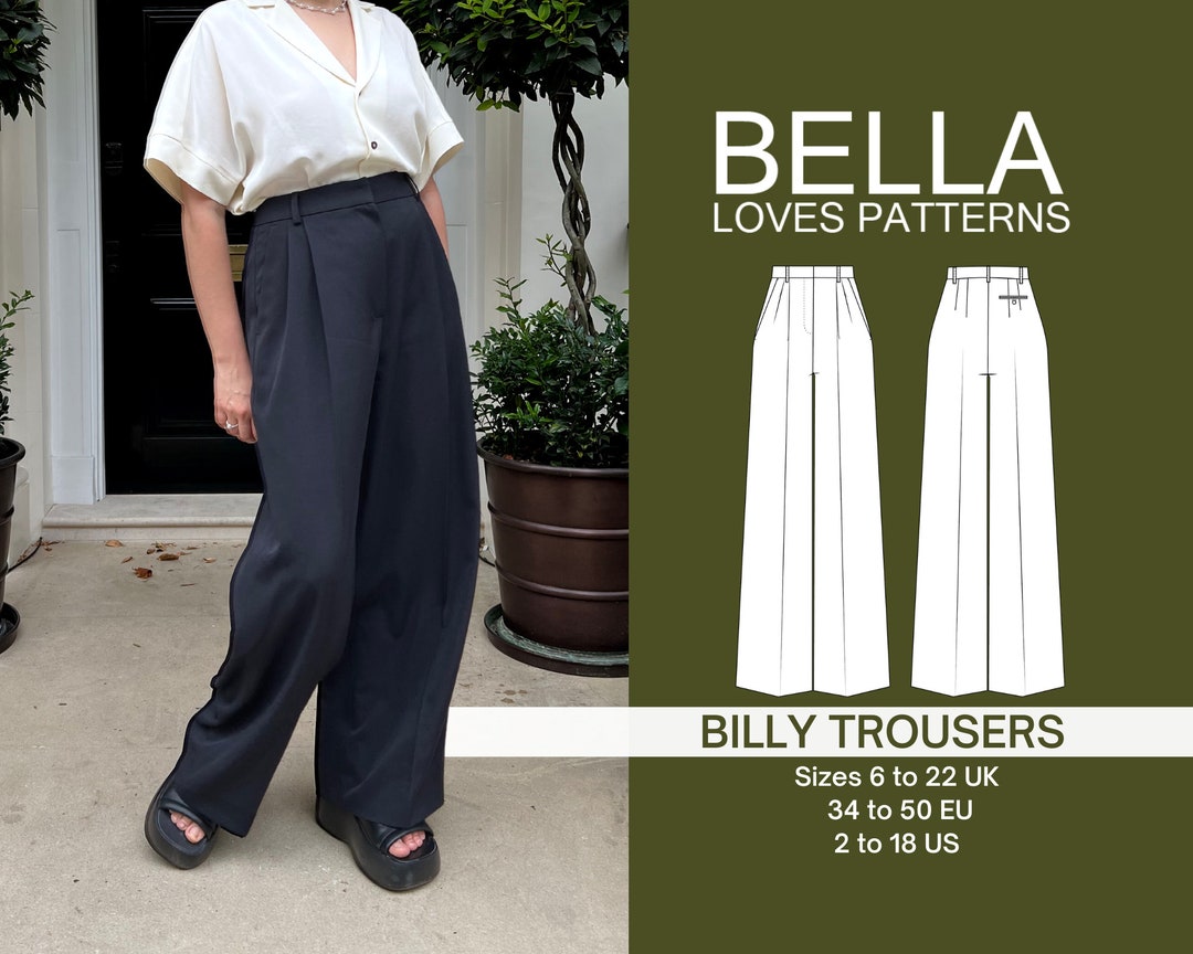 BILLY TROUSERS Pdf Sewing Pattern Sizes 6 22 UK Multi - Etsy