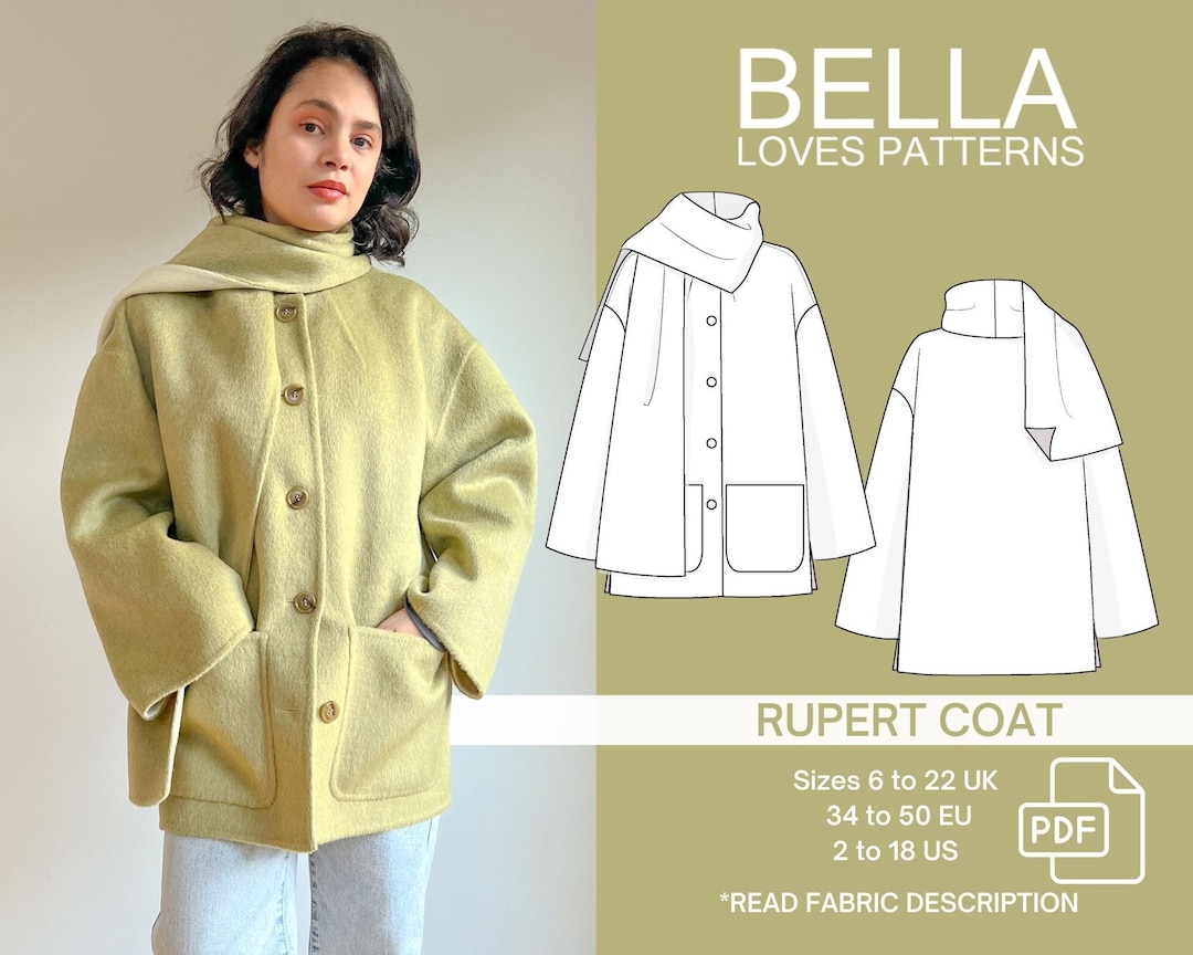 NEW RUPERT Double Faced Coat - Pdf Sewing Pattern - Read Description ...