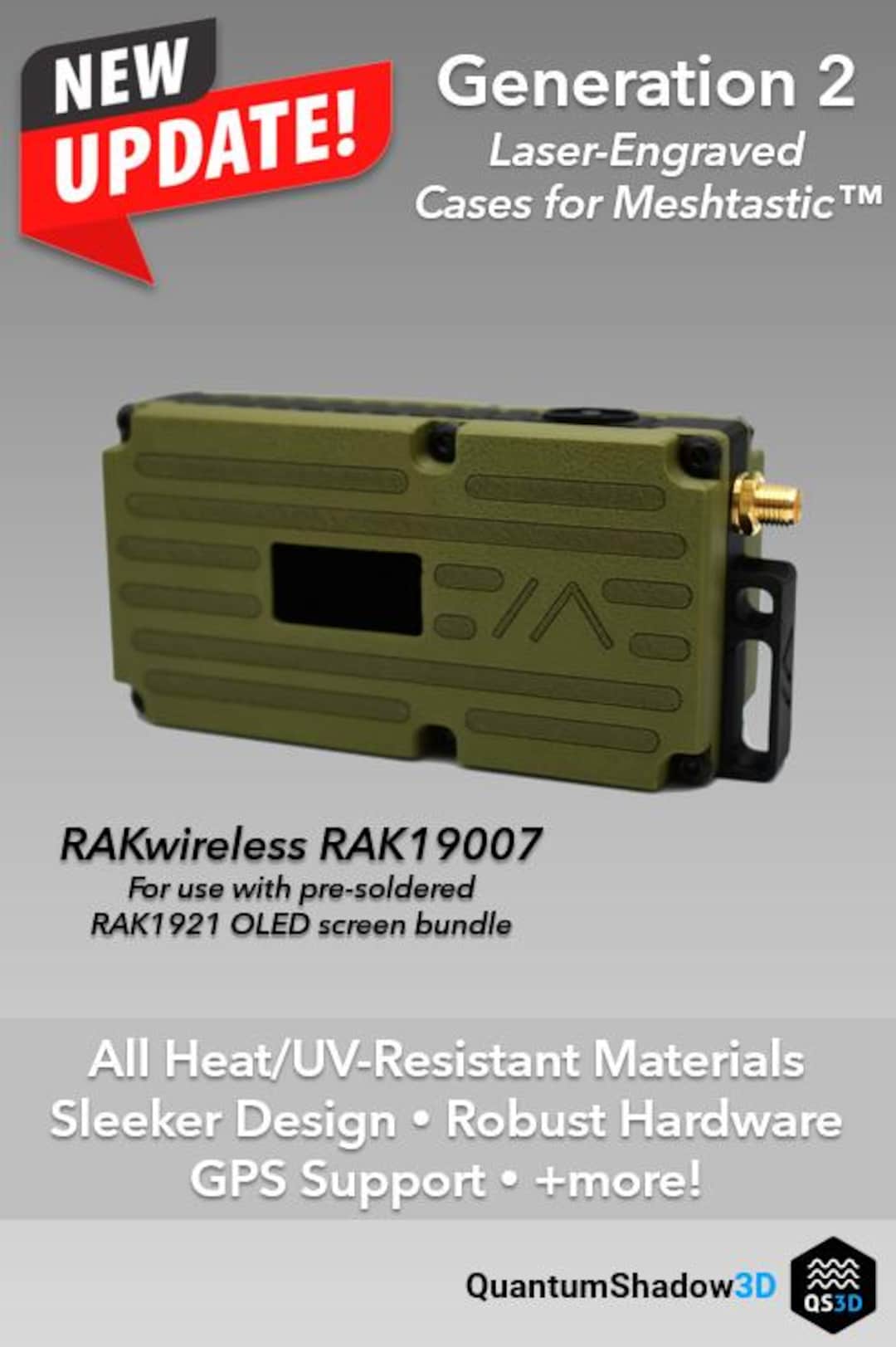 Gen2 RAK19007 Case for Meshtastic (for Pre-soldered Screen) - Etsy